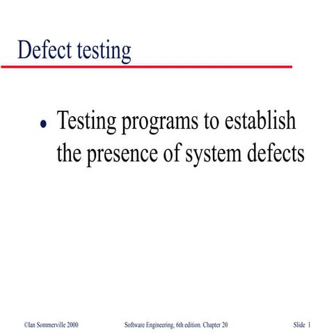 Ch. 20 software testing | PPT