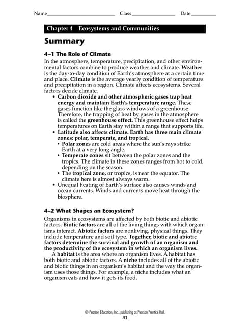 Ecosystems unit 5 | PPTX | Geography | Science