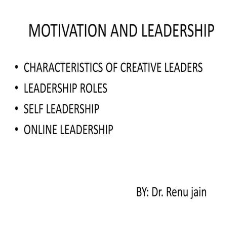 MOTIVATION AND LEADERSHIP | PPTX