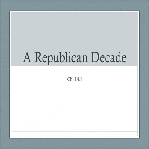 A Republican Decade (1920s) | PPT
