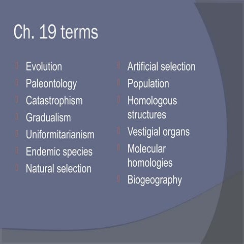 AP Biology Ch. 19 descent with modification | PPT
