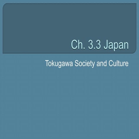 Ch. 3.3 part ii tokugawa society and culture | PPTX | Theater | Fine Art