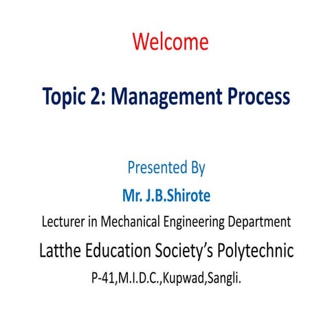 Ch.2 management process | PPTX