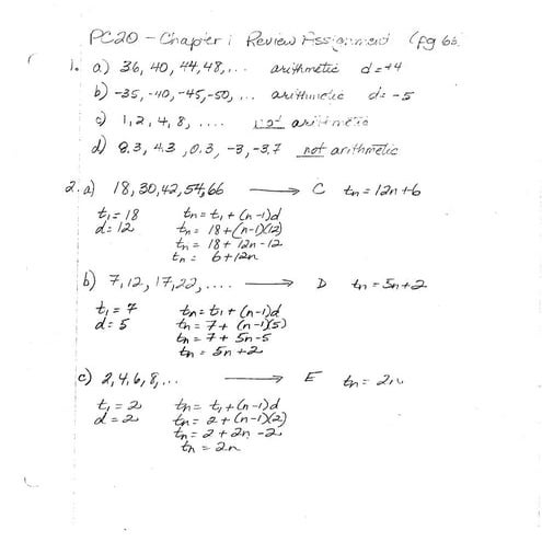 Mrs. Sack's PRE-CALC 20 Ch. 1 textbook review assignment (key) | PDF | Fiction | Books and ...