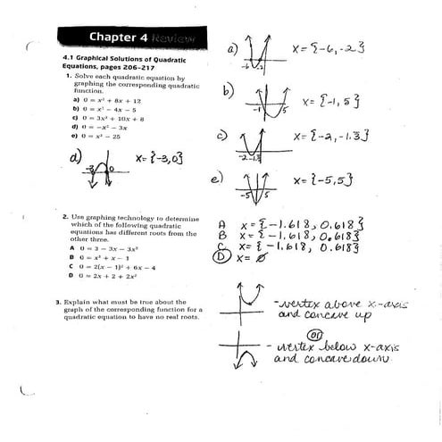 Mrs. Sack's Pre-Calc 20 Ch. 4 review assignment answer key | PDF