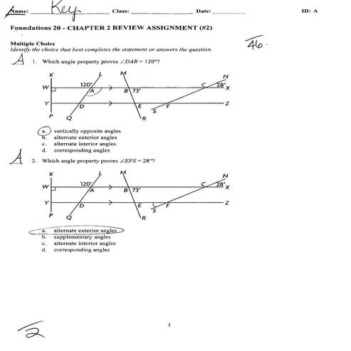 Mrs. Sack's Foundations 20 Ch. 2 review assignment(#2) answers | PDF
