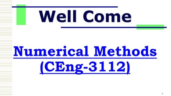 Applications of numerical methods in civil engineering | PPT