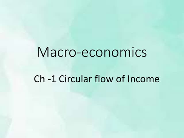 Unit 1 circular flow of income | PPT