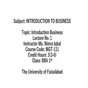 Ch 1 intro to business | PPT