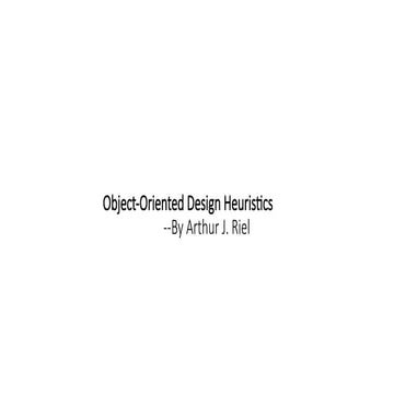Object Oriented Design Heuristics Chapter 1 Ppt 
