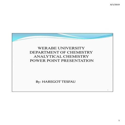 Chapter-1 Analytical Chemistry presentation | PDF