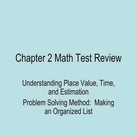 Chapter 2 MidChapter Review | PPT