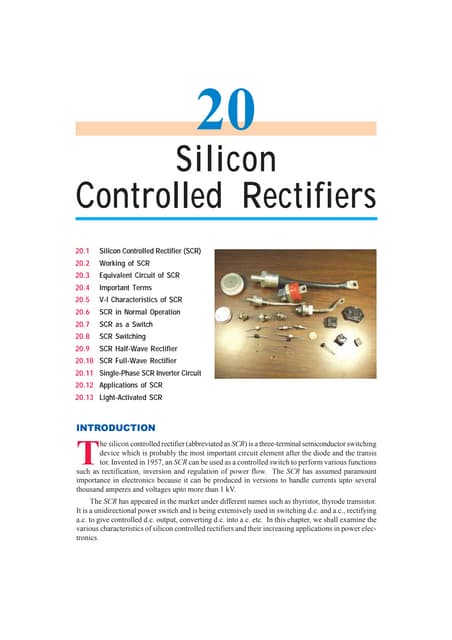 Silicon controlled rectifier ( SCR ) | PPTX | Operating Systems | Computer Software and Applications