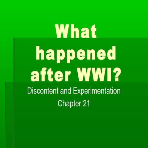 Ch.21- What happened after WW1? | PPT