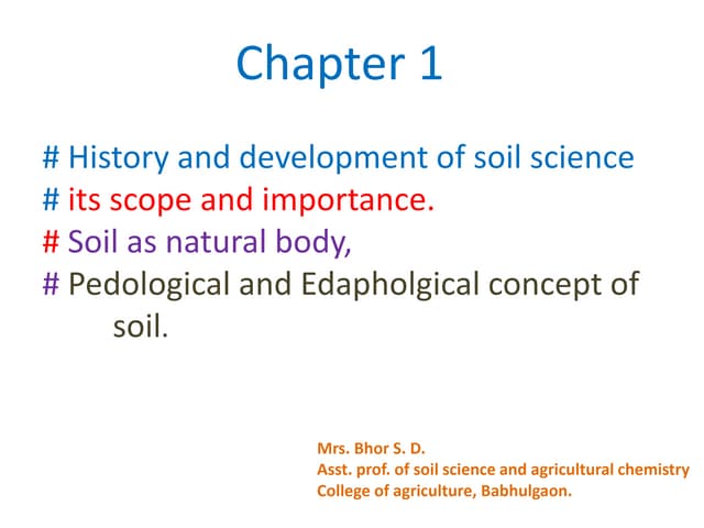 Introduction to soil science | PPTX | Science