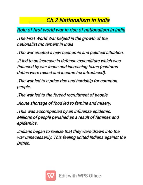 Nationalism In India ( Project) | PDF
