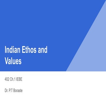 Indian Ethos and values-“The characteristic Spirit and Beliefs of ...