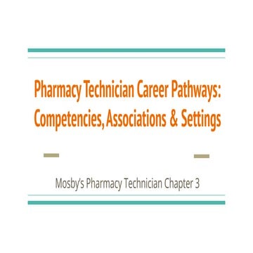 Introduction to Pharmacy: What is a Pharmacy Technician | PDF