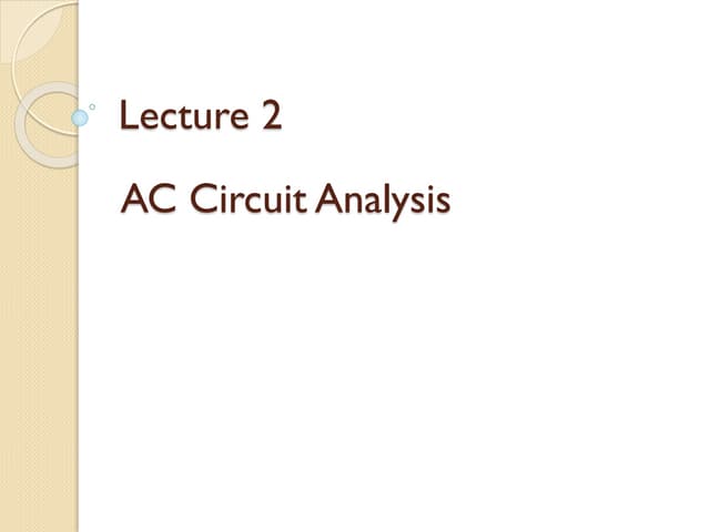 Basic Electrical Engineering- AC Circuit | PDF
