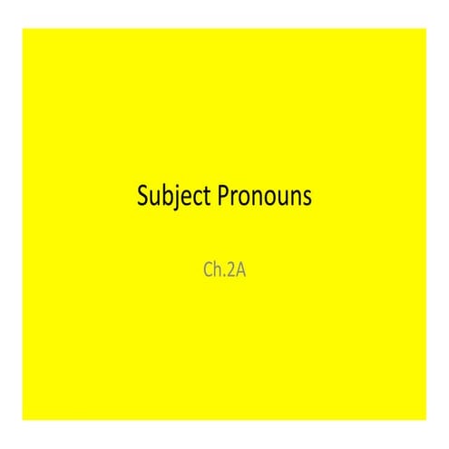 subject pronouns | PPT