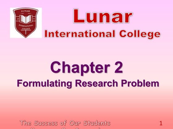 Research title & knowing the problem | PPT