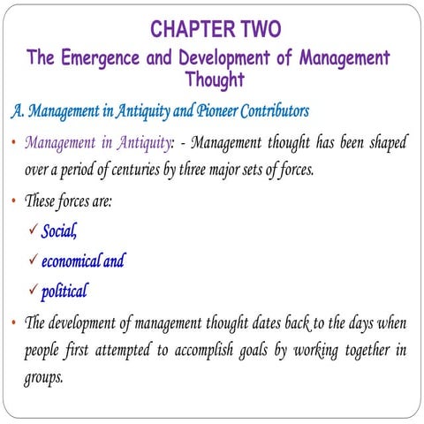 Ch 2 management thought | PPT