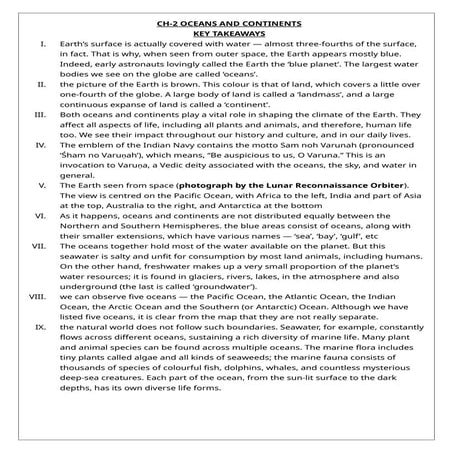 CH-2_OCEANS AND CONTINENTS_KEY TAKEAWAYS.docx