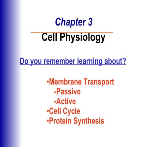 Ch 3 Cell Physiology | PPT