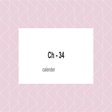 Ch 34 calender and time | PPT