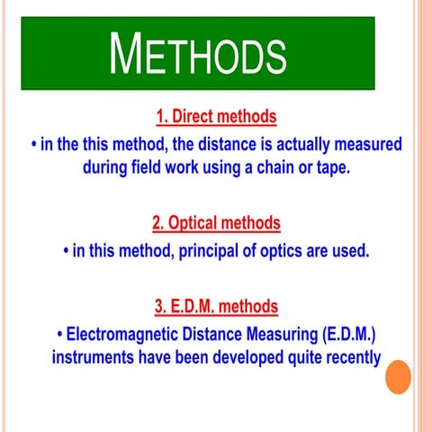 LINEAR MEASUREMENT techniques in civil engineering | PPTX