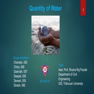 Quantity of Water | PPTX