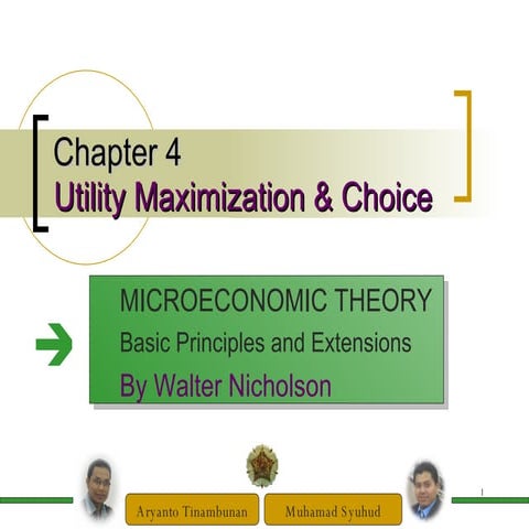Ch 4. Utility Maximization & Choice | PPT