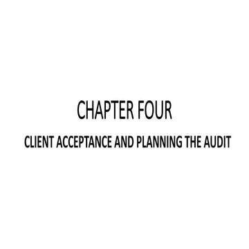 Chapter Three (3) - Audit Planning and procerdure | PPT