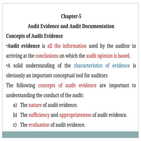 Ch-5 Audit Evidence l auditing principles and practice I | PPT
