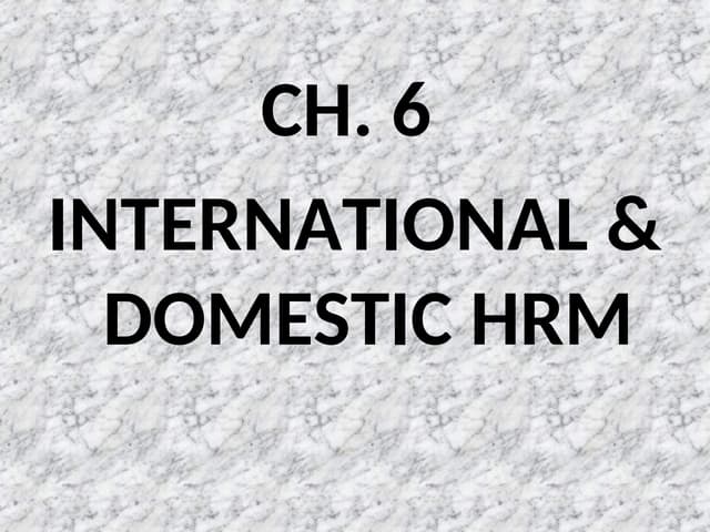 Main characteristic of the 4 approaches to international staffing | PPTX