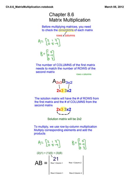 Matrix multiplication | PPTX