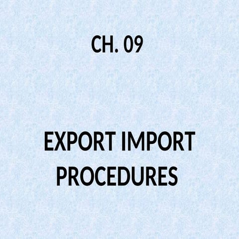 Export procedure presentation | PPTX