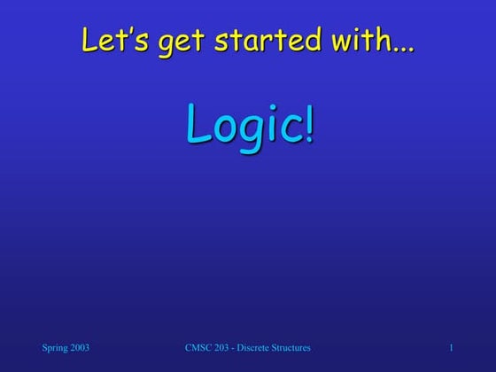 Discrete Structures. Lecture 1 | PDF