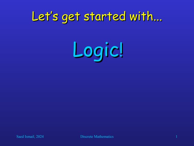 Discrete Structures. Lecture 1 | PDF