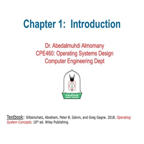 ch01.ppt | Operating Systems | Computer Software and Applications