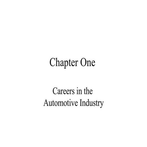 Ch01 Careersinthe Auto Industry Rev | PPT