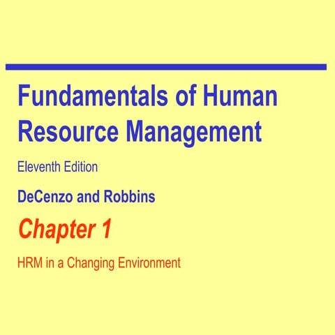 Human Resource Management Chapter One (1) | PDF