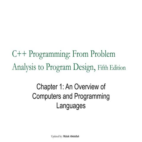 Ch01overview Of Computers And Programming Languagesppt 