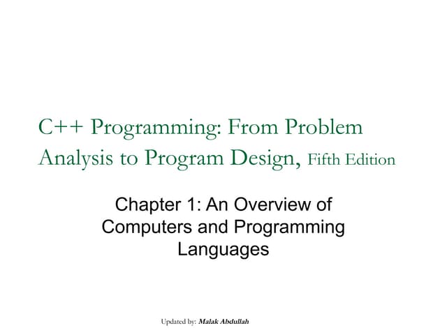 Ch01overview Of Computers And Programming Languagesppt