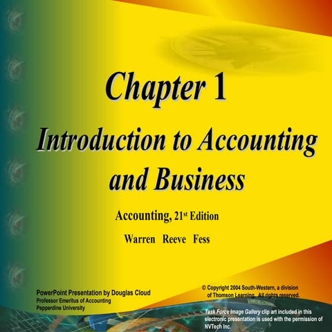 Introduction to Accounting and Business Accounting, 21st Edition Warren Reeve Fess | PPT