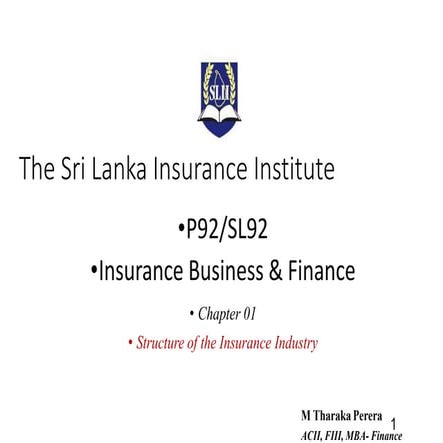 Ch 01 structure of the insurance industry | PDF