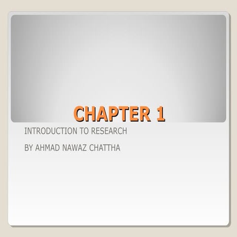CHAPTER #1 BUSINESS RESEARCH | PPT | Management Consulting Industry ...