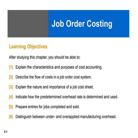 chapter 02 managerial accounting, job order | PPTX