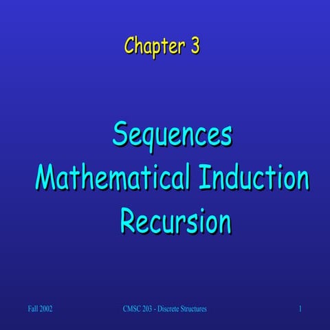Sequences Mathematical Induction And Recursion Ppt Programming 5012