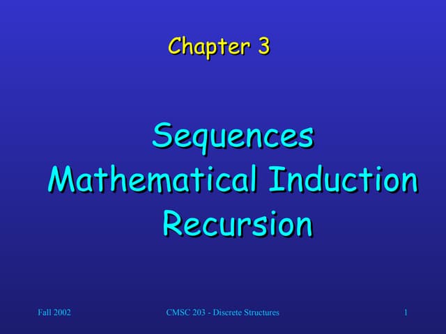 Sequences Mathematical Induction And Recursion Ppt Programming 5012